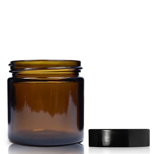 60ml Amber Glass Jar With Lid - Ampulla Packaging - 0161 367 1414