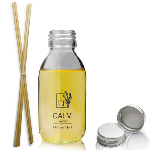 100ml Clear Glass Diffuser Bottle With Aluminium Cap - Ampulla