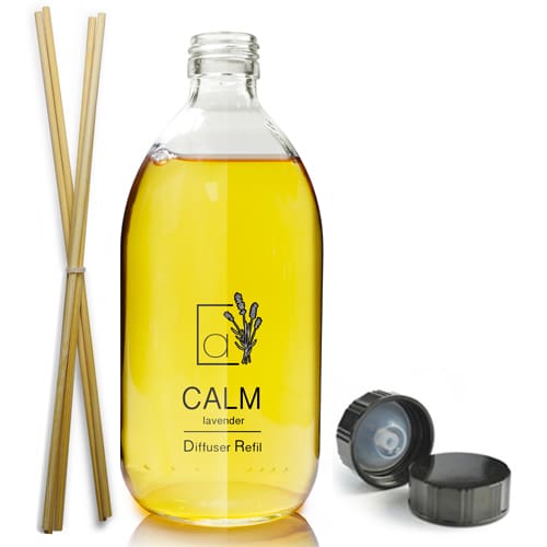 500ml Clear Glass Diffuser Bottle With Polycone Cap - Ampulla