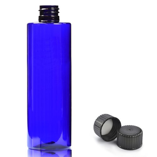 Blue plastic bottle caps store