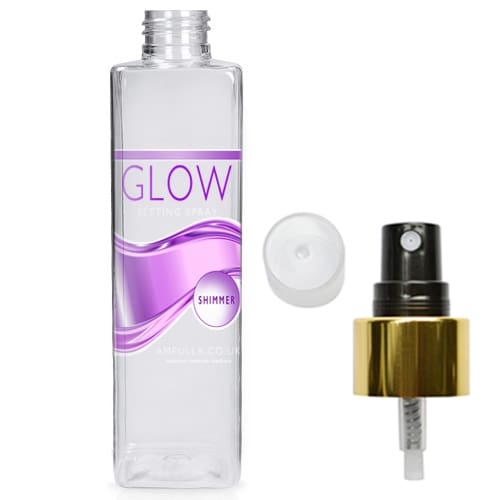 250ml Luxury Tall Square Setting Spray Bottle - Ampulla Ltd