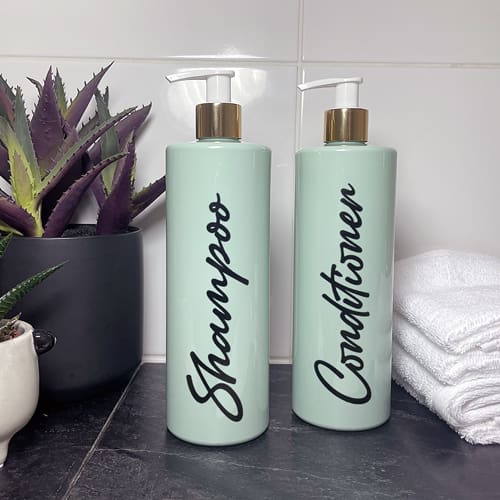 500ml Sage Green Shampoo & Conditioner Bottle Set - Ampulla Ltd
