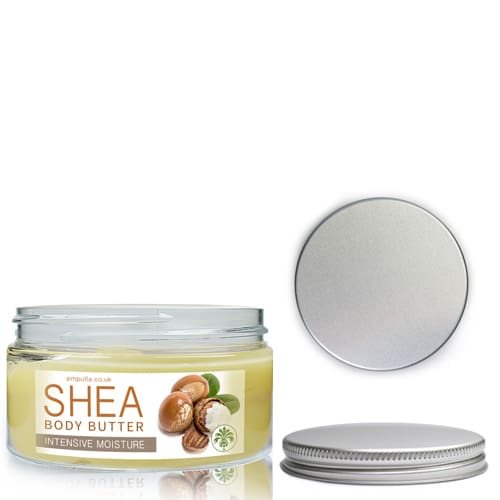 100ml Clear Plastic Body Butter Container With Aluminium Cap