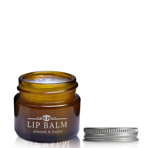 15ml Amber Glass Lip Balm Pot With Aluminium Cap - Ampulla