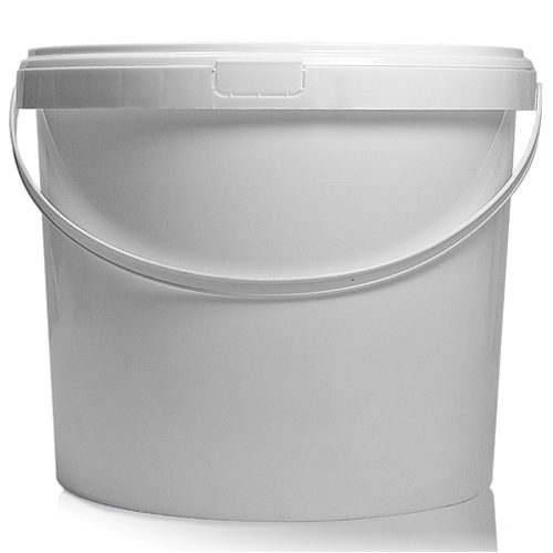 17L White Plastic Bucket With T/E Lid | Ampulla Packaging Ltd