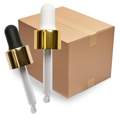 Box of 18mm Luxury Gold Glass Pipettes (100ml) - Ampulla LTD