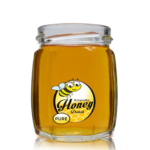 110ml Octagonal Glass Honey Jar - Ampulla - 0161 367 1414